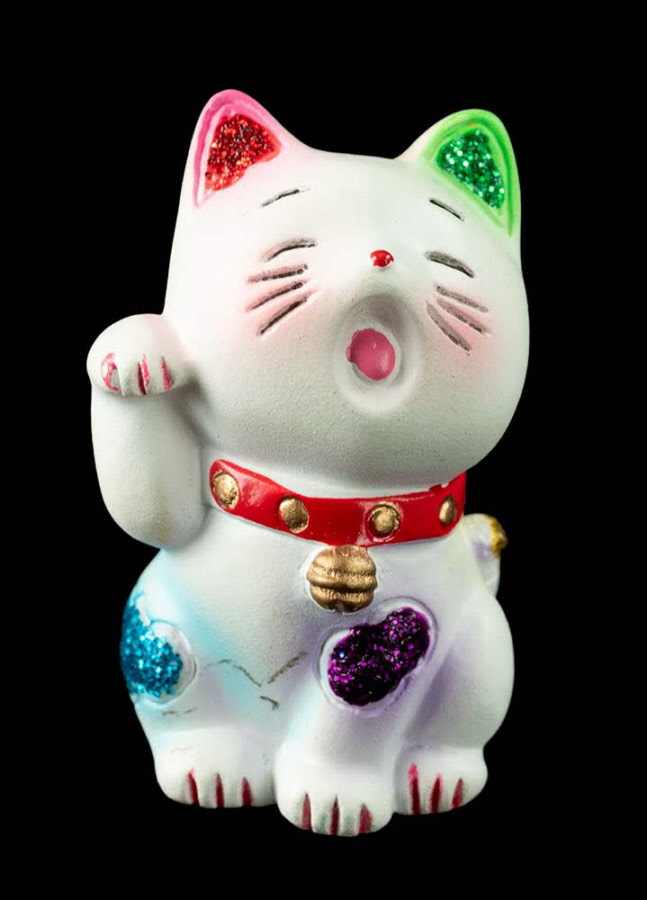 Figurine Maneki Neko - Chat chinois 4 cm en résine - Baby Maneki Neko ...